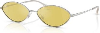 Ray-Ban Kai Bio-based Sonnenbrillen Silber Fassung Gelb Glas 56-15