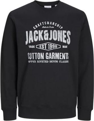 Jack & Jones Jjjeans Sweat &agrave; col Rond Maillot de surv&ecirc;tement, Noir, S Homme