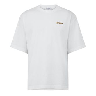 Off-white Off White - T-Shirt f&uuml;r Herren/Damen Unisex, Baumwolle, Skater (Wei&szlig;/Zitrusfr&uuml;chte)