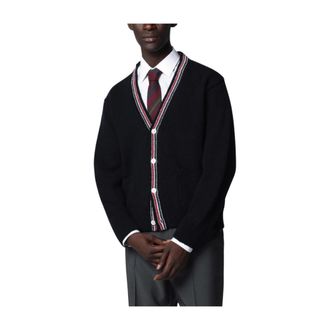 Thom Browne Donegal Intarsia Hector Patchwork Cardigan - - Knitwear - Herren - Blau - L