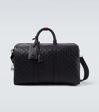 Gucci Weekender GG Emblem Medium aus Leder