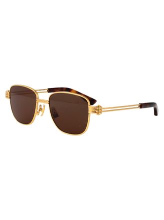 Bottega Veneta Unisex Sunglasses Bv1380s Gold Metal Gold-Gold-Brown Gold/gold/brown