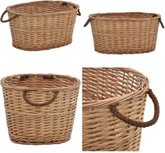 vidaXL Panier à bois de chauffage poignées de transport 56x40x28 cm - Paniers à Bois - Panier à Bûches - Rangement Cheminée - Accessoires Cheminée