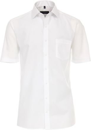 Casamoda Kurzarmhemd CASAMODA, Herren, Gr. 39, N-Gr, wei&szlig;, Web, Obermaterial: 100% Baumwolle, unifarben, regular fit h&uuml;ftbedeckend, Rundhals, Hemden, Businessh
