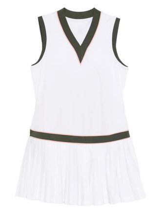 Varley robe courte plissée à col v - Blanc