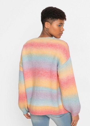 Bonprix Strickjacke Oversize-Passform, Multicolour-Optik, offene Form