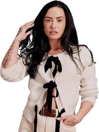 Amazon Essentials (S&eacute;lection de Demi) Cardigan &agrave; Manches Longues et Noeuds sur le Devant, Coupe Classique Femme, Avoine Chin&eacute;, XXL