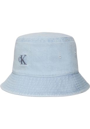 Calvin Klein Fischerhut CALVIN KLEIN MONOGRAM EMBROIDERY DENIM BUCKET, Damen, light wash denim, Denim/Jeans, Baumwolle, unifarben, H&uuml;te, onesize, Logo-Stickerei, r