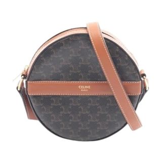 Celine Sac bandouli&egrave;re rond doccasion Triomphe en toile enduite - Femme - Pre-owned - Brun - Taille: ONE Size