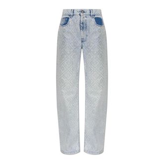 Casablanca Femme, Jeans, Bleu, Taille: W23 Jeans Baggy D&eacute;lav&eacute;s avec Hotfix