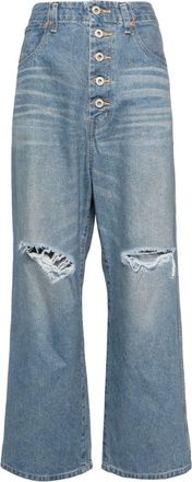 Junya Watanabe Gerade Jeans im Distressed-Look - Blau