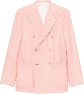 Caruso blazer &agrave; boutonni&egrave;re crois&eacute;e et poches Aida - Rose