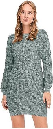 Jacqueline de Yong JdY Whitney Megan L/S Boat Dress KNT Noos Robe en Tricot, Abyss/Détails : w Black Ply, L Femme