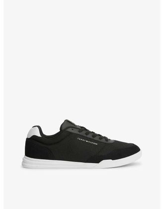Tommy Hilfiger Cupsole-Sneaker in Schwarz mit flacher Sohle und Strukturmix