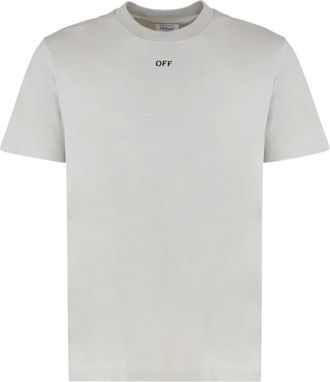 Off-white t-shirt côtelé à encolure ras du cou - Gris