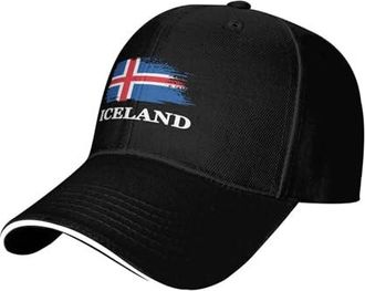 Generic Casquette De Sport,Brossez Le Drapeau Islandais,Respirant Casquettes Sports Légère Chapeau De Papa pour Golf Homme Femme