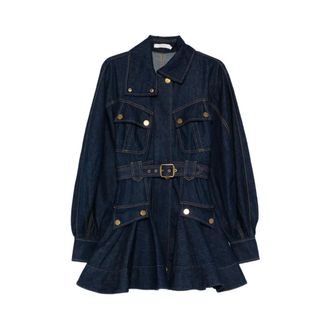 Zimmermann Femme, Robes, Bleu, Taille: 38 FR Luna Denim Utility Mini Dress