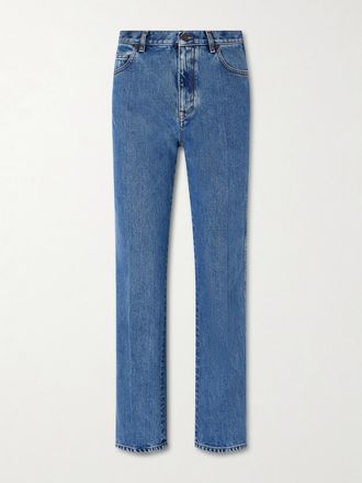 Loro Piana Jean Slim Raccourci Taille Mi-haute Brooke - Bleu