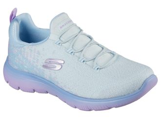 Skechers Slip-On Sneaker SKECHERS SUMMITS, Damen, Gr. 35, bunt (hellblau, violett), Mesh, Textil, kontrastfarbene Details, Schuhe Sneaker, Trainingsschuh, Snea