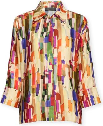 Elena Miro Femme, Blouses et Chemises, Multicolore, Taille: 36 FR Chemisier Imprim&eacute; en Viscose