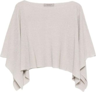 D.exterior Femme, Pulls, Beige, Taille: 40 FR Haut en maille drap&eacute; &agrave; encolure bateau