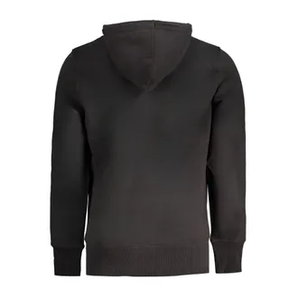 Calvin Klein Logo-Embroidered Cotton Hoodie - Black