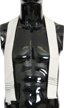 Dolce & Gabbana Mens Polka-Dotted Silk Scarf White