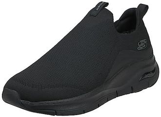 Skechers Arch Fit Ascension Baskets pour Homme en Tricot Noir/Noir synthétique/Bordure 43 EU