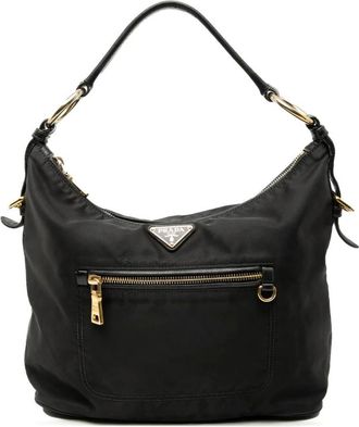 Prada Sac hobo en nylon pr&eacute;-appr&eacute;ci&eacute; - Femme - Pre-owned - Noir - Taille: ONE Size