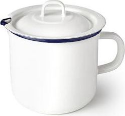 Ibili Handgefertigter Milchkessel aus glasiertem Stahl im Vintage-Stil, 1,75 Liter