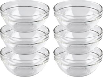 Luminarc Serie Empilable, Schüssel 12 cm, im 6-er Set, Glas, stapelbare Salatschüsseln in zeitlosem Design