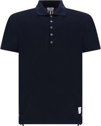 Thom Browne Homme, Tops, Bleu, Taille: 2XL Polo en coton au design classique