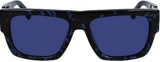 Calvin Klein Jeans CKJ23654S 400 Blue/Brown Sunglasses Man Acetato, Rectangle, 56