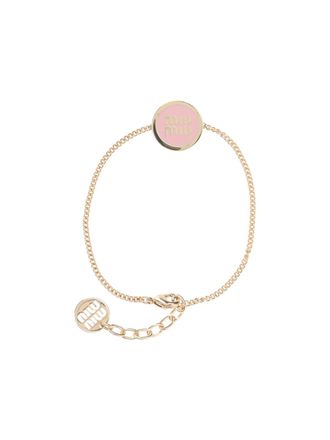 Miu Miu Enamelled Brass Logo Bracelet