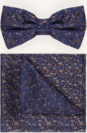 Paul Paul Set: Fliege Und Einstecktuch blau