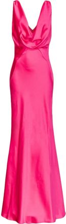 Pinko Damen Arzigliano Satinkleid mit Hammerschlag L&auml;ssiges Abendkleid, N17_pink, 46