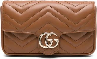 Gucci Kleine GG Marmont Clutch - Braun