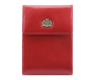 Wittchen Arizona Matt Echtleder-Kartenetui mit Wappen Ausklappbar Business Ergonomisches Design Rot