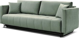 Loftscape home24 Schlafsofa Bristol Grün Samt Ravi 227 x 87 x 102cm Modern