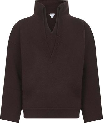 Bottega Veneta Homme, Pulls, Noir, Taille: M Pull en Laine Côtelée, Effet Double Couche