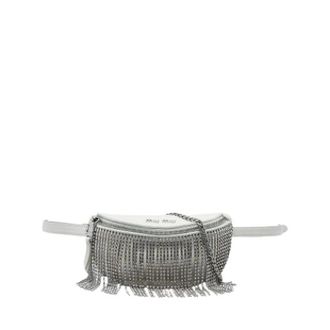 Miu Miu Sac banane pr&eacute;-poss&eacute;d&eacute; &agrave; franges en cristal - Femme - Pre-owned - Blanc - Taille: ONE Size