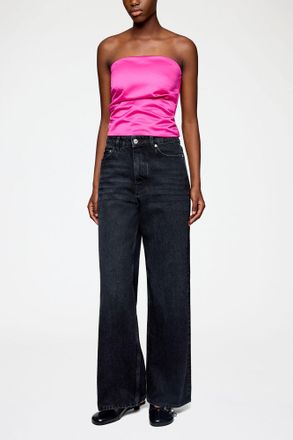 Ganni Haut en satin duchesse - Taille 34 Rose - Pour Femme