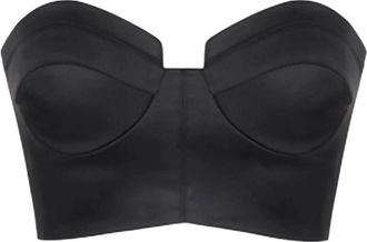 Elisabetta Franchi Femme, Tops, Noir, Taille: 38 FR Top en satin stretch