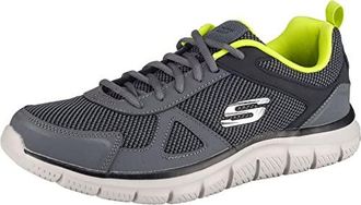 Skechers Track, Chaussures de Running homme, Gris (Charcoal/lime), 42.5 EU