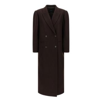 Twinset Doppelreihiger Wollmantel - - Coats - Damen - Braun - M