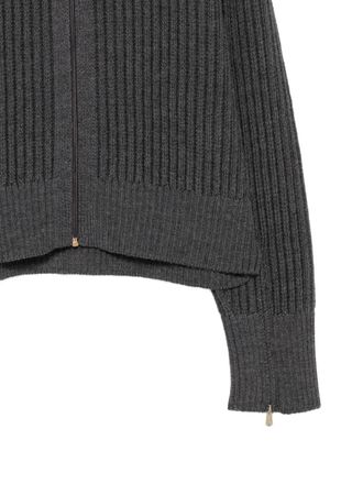 Paul Smith Wool Ribbed Knit Cardigan - Grey