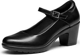 Dream Pairs Escarpins Femme Mary Jane Chaussures à Talon Haut Classiques Escarpin à Bout Rond Confortable,Size 36,Noir,SDPU2231W-E
