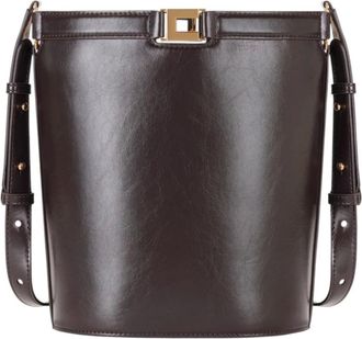 Elisabetta Franchi Femme, Sacs, Brun, Taille: ONE Size Sac Seau Effet Naplak