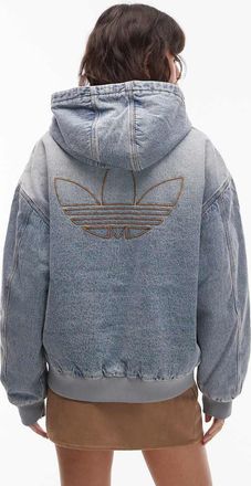 adidas Originals Sweat &agrave; capuche zipp&eacute; en denim - Indigo-Bleu