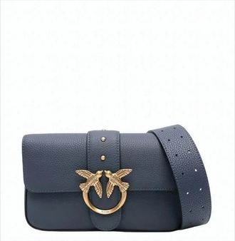 Pinko Pinko Hobo Bags - Mini Slouchy Grained Leather Shoulder Bag - Gr. unisize - in Wei&szlig; - f&uuml;r Damen